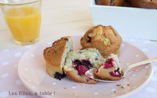 Muffins aux fruits rouges – Les filles, à table